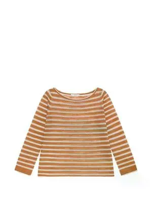 Malìparmi Striped Boat-neck T-shirt - Brown