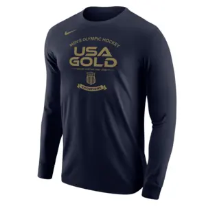 Nike Usa Olympic Team 2026 "gold Medal" Roster Cotton T-shirt - Blue