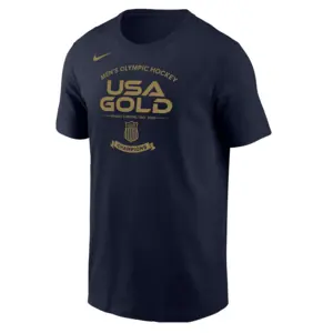 Nike Usa Olympic Team 2026 "gold Medal" Roster Cotton T-shirt - Blue