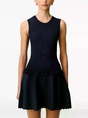 Claudie Pierlot Scalloped Ruffled Knit Dress
