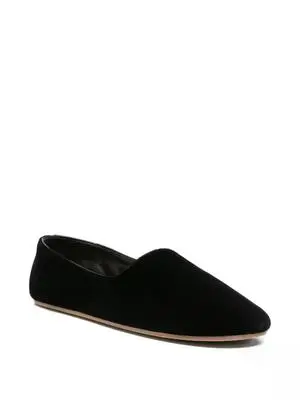 THE ROW Ponti Velvet Slippers - Black