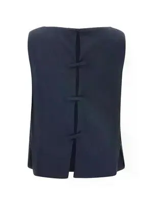 Herno Boat Neck Bows Blouse - Blue
