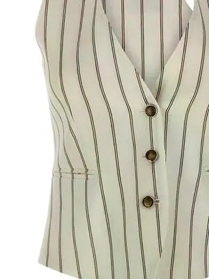 Marella Striped V-neck Gilet