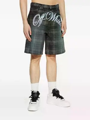 Off-White Plaid Shorts