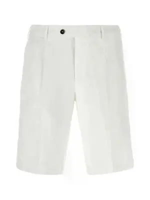 PT TORINO Pleated Bermuda Shorts - White
