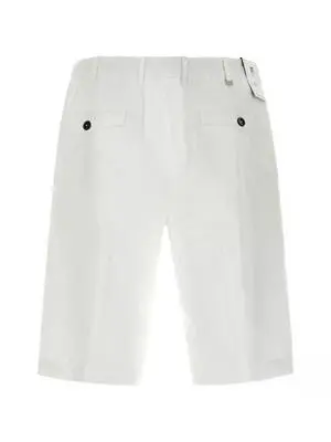 PT TORINO Pleated Bermuda Shorts - White