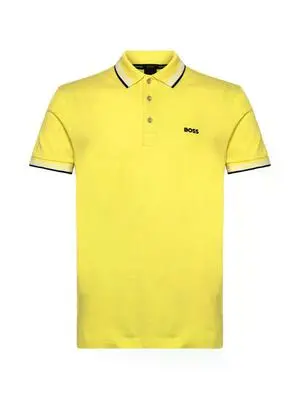 BOSS Contrast-trim Polo Shirt - Yellow