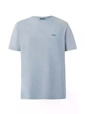BOSS Stretch-cotton T-shirt With Logo Detail - Blue