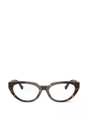 Versace Geometric-frame Greek-key Eyeglasses - Brown