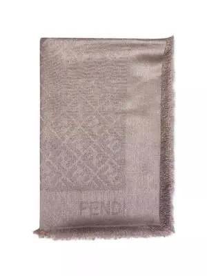 Fendi Frayed Jacquard Scarf