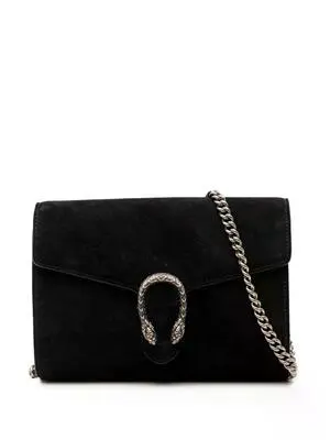 Gucci Suede Dionysus Wallet On Chain Crossbody Bag - Black