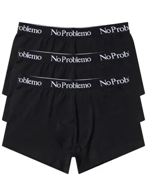 NO PROBLEMO 3-pack Boxer Con Logo - Black