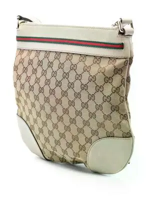 Gucci Gg Canvas Web Mayfair Crossbody Bag - White