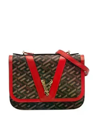 Versace La Greca Coated Canvas Virtus Satchel