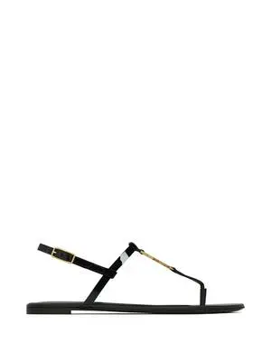 Saint Laurent Logo Strap Sandals - Black