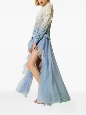 TWINSET Asymmetric Tulle Skirt - Blue
