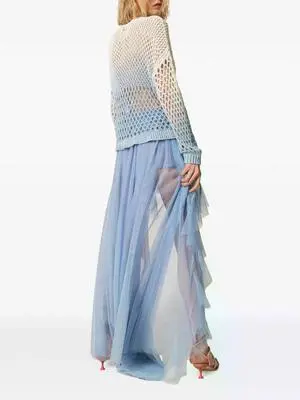 TWINSET Asymmetric Tulle Skirt - Blue