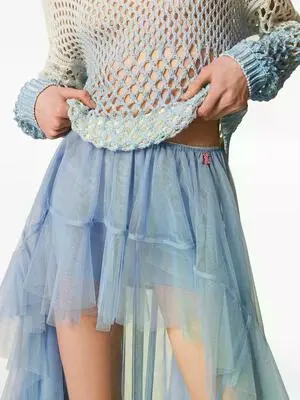 TWINSET Asymmetric Tulle Skirt - Blue