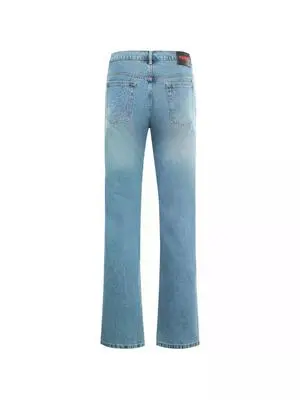 PLEASURES Rotten Skull Embroidered Straight Leg Jeans