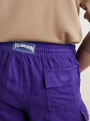 Vilebrequin Straight-leg Linen Cargo Shorts - Purple