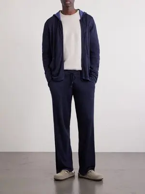 PIACENZA CASHMERE 1733 Straight-leg Silk And Linen-blend Drawstring Sweatpants