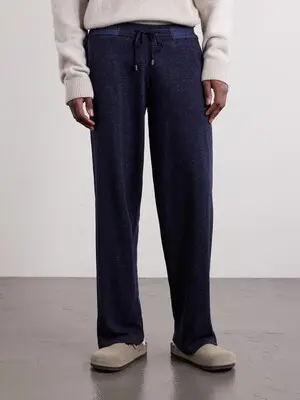 PIACENZA CASHMERE 1733 Straight-leg Silk And Linen-blend Drawstring Sweatpants