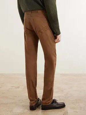 SLOWEAR Slim-fit Stretch Cotton-blend Gabardine Trousers