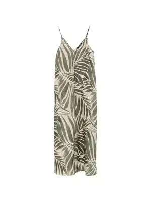 PENNYBLACK Leaf-print V-neck Midi Dress
