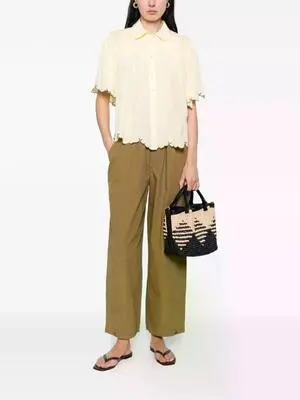 YERSE Scalloped Trim Shirt