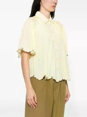 YERSE Scalloped Trim Shirt