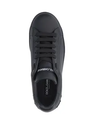 Dolce & Gabbana Portofino Calfskin Sneakers - Black