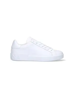 Dolce & Gabbana Portofino Calfskin Sneakers - White