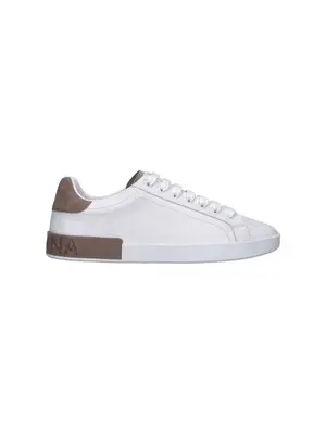 Dolce & Gabbana Portofino Calfskin Sneakers - White