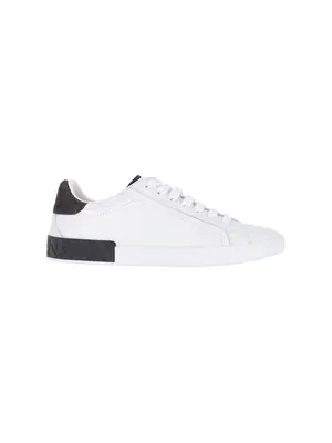 Dolce & Gabbana Portofino Calfskin Sneakers - White
