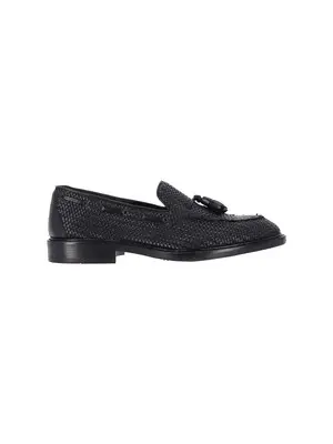ALEXANDER HOTTO Woven Leather Loafers - Black