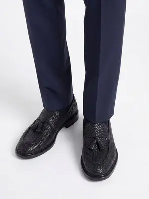 ALEXANDER HOTTO Woven Leather Loafers - Black