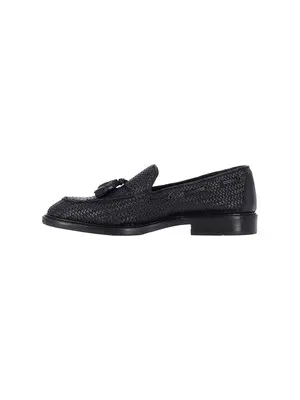 ALEXANDER HOTTO Woven Leather Loafers - Black