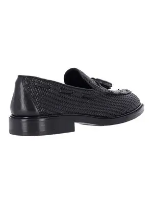 ALEXANDER HOTTO Woven Leather Loafers - Black