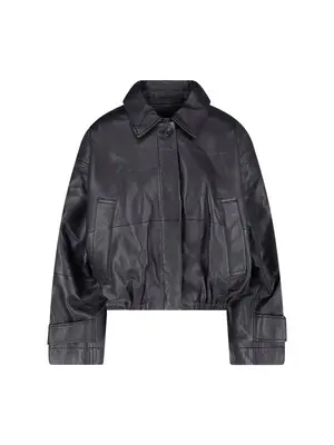 Sportmax Lambskin Bomber Jacket - Black