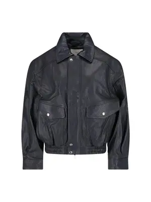 Sportmax Lambskin Bomber Jacket - Black