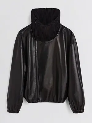 Sportmax Lambskin Bomber Jacket - Black