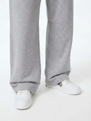 Burberry Terrace Calfskin Sneakers With Check Detail - White