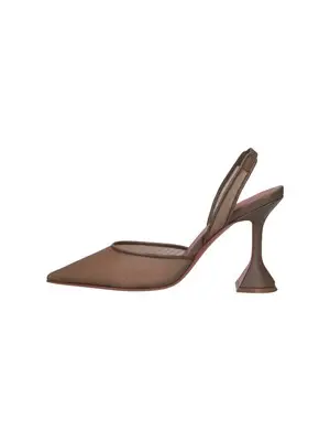 Amina Muaddi Holli Slingback Pumps - Taupe
