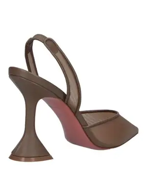 Amina Muaddi Holli Slingback Pumps - Taupe