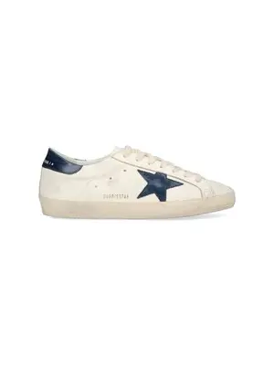 GOLDEN GOOSE Golden Goose "Super-Star" Calfskin Sneakers Beige