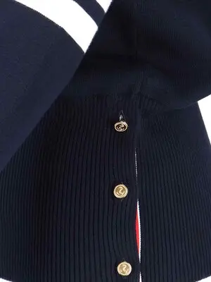 Thom Browne 4-bar Crew Neck Sweater With Button Cuffs - Blue