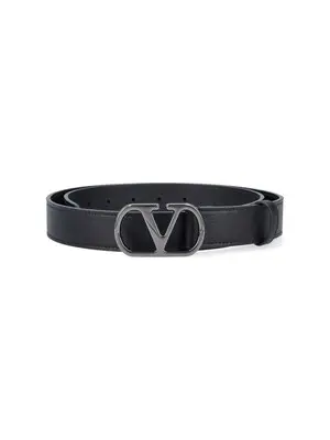 Valentino Garavani Vlogo Signature Belt - Black
