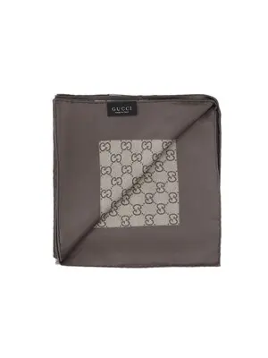 Gucci Silk Scarf "gg - Brown