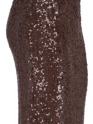P.a.r.o.s.h Paillettes Midi Skirt - Brown