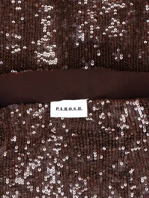 P.a.r.o.s.h Paillettes Midi Skirt - Brown